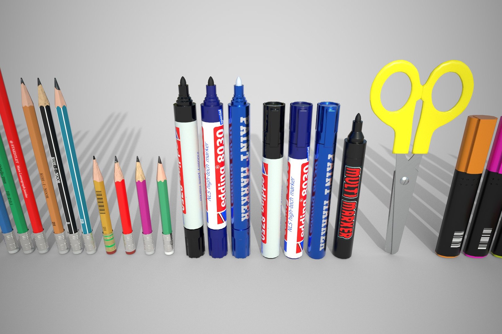 3D Stationery Set - TurboSquid 1562166