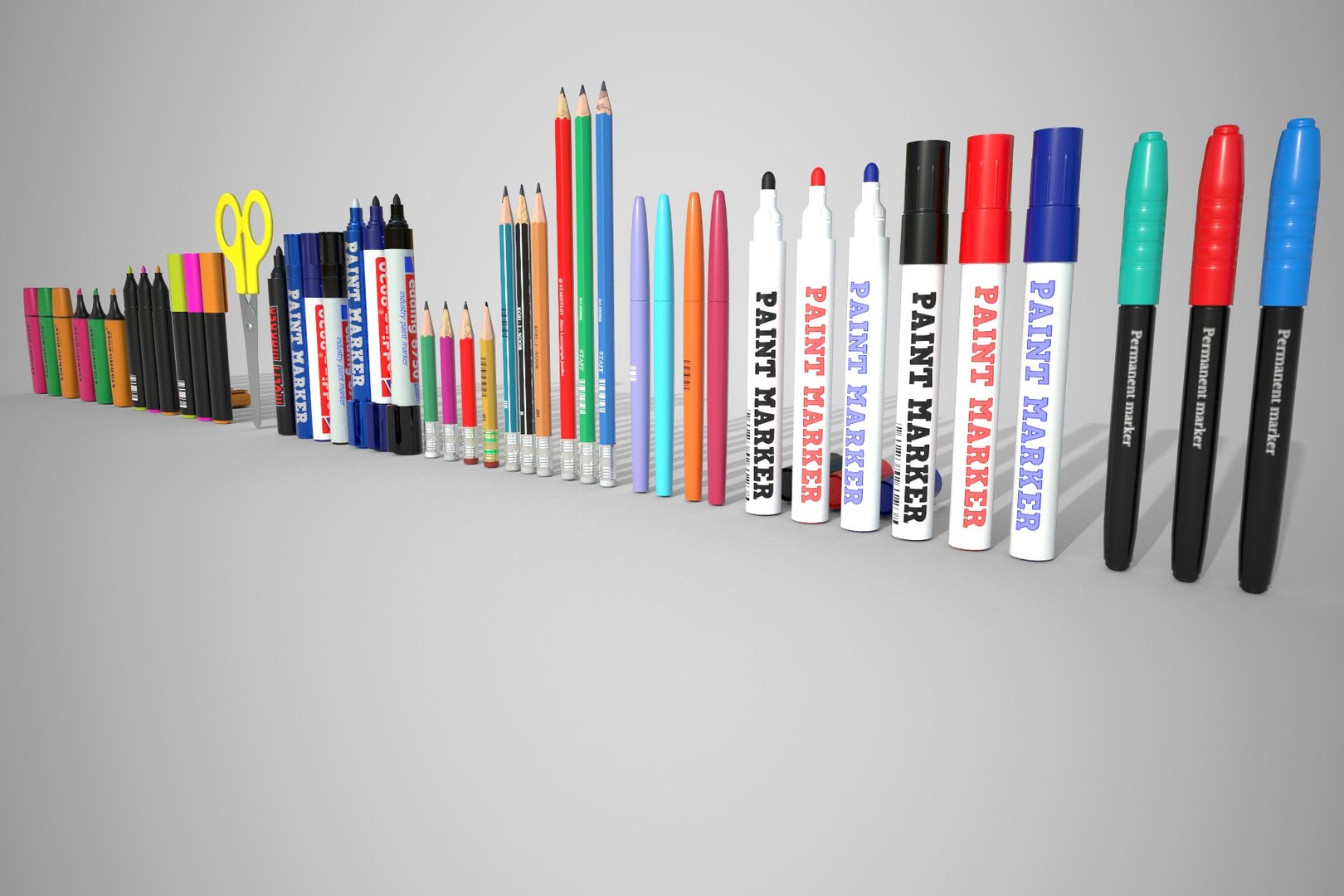 3D Stationery Set - TurboSquid 1562166
