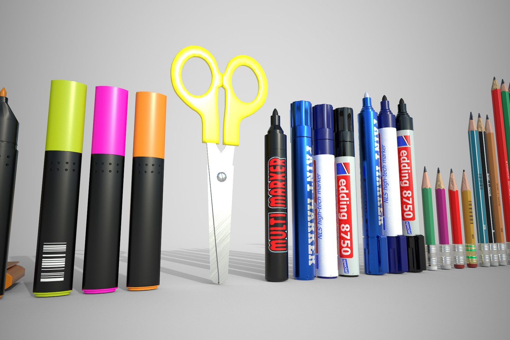 3D Stationery Set - TurboSquid 1562166