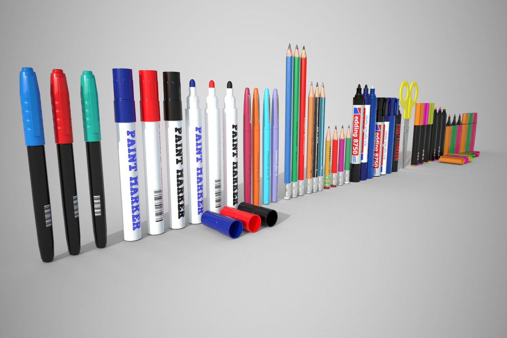 3D Stationery Set - TurboSquid 1562166