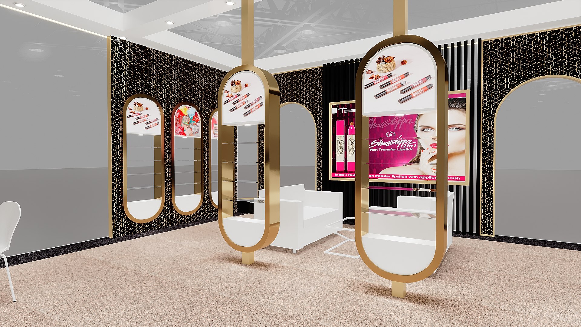 EXHIBITION STALL 7X7 4 SIDE OPEN BEAUTY AND COSMETICS 3D Model ...