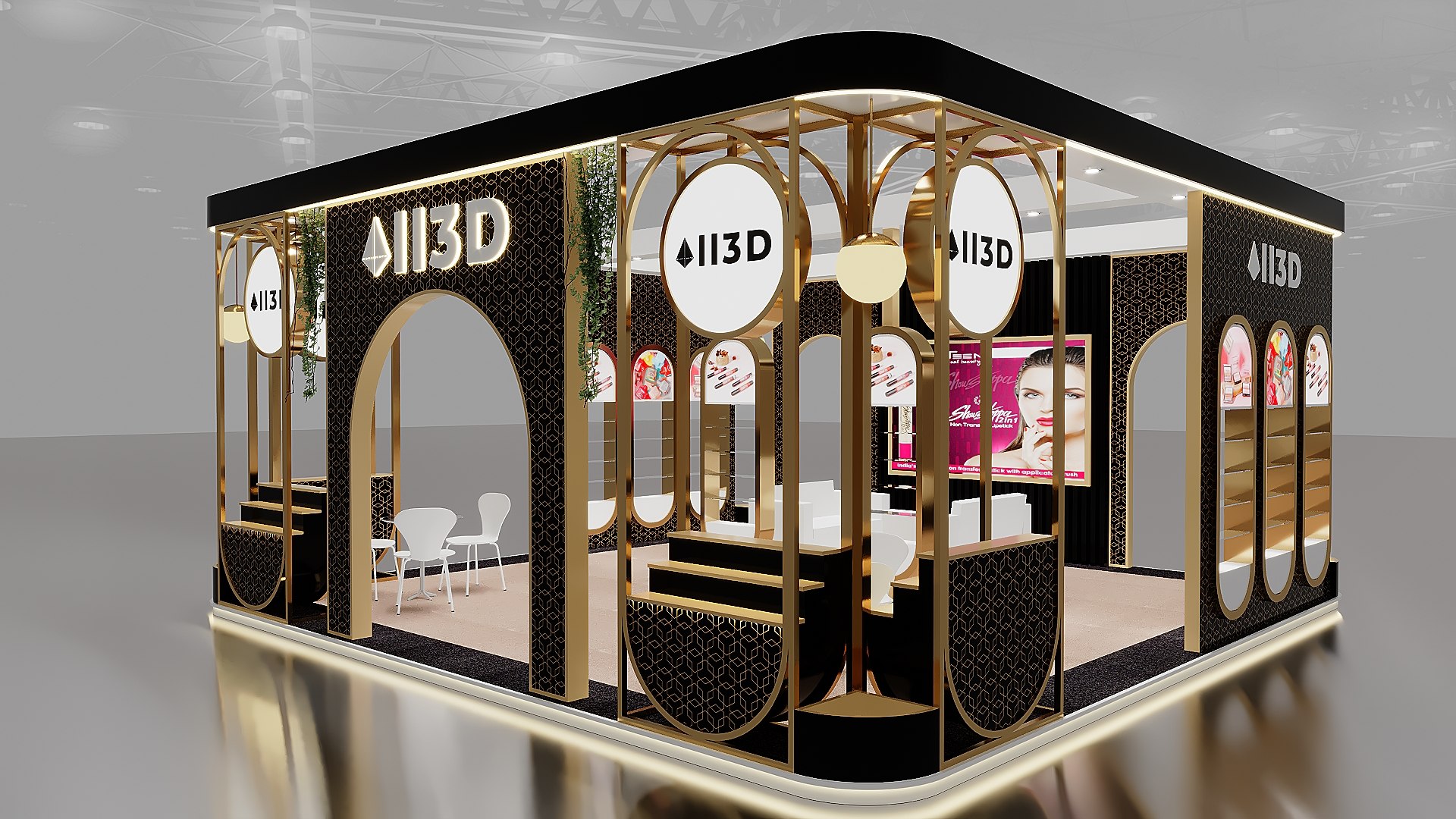 EXHIBITION STALL 7X7 4 SIDE OPEN BEAUTY AND COSMETICS 3D Model ...