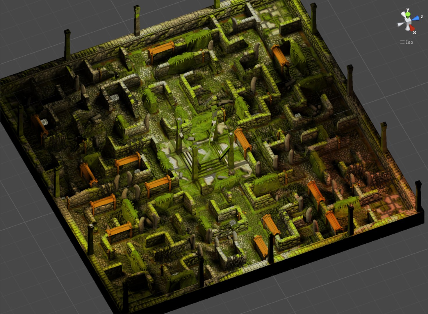 3d aztec maze model