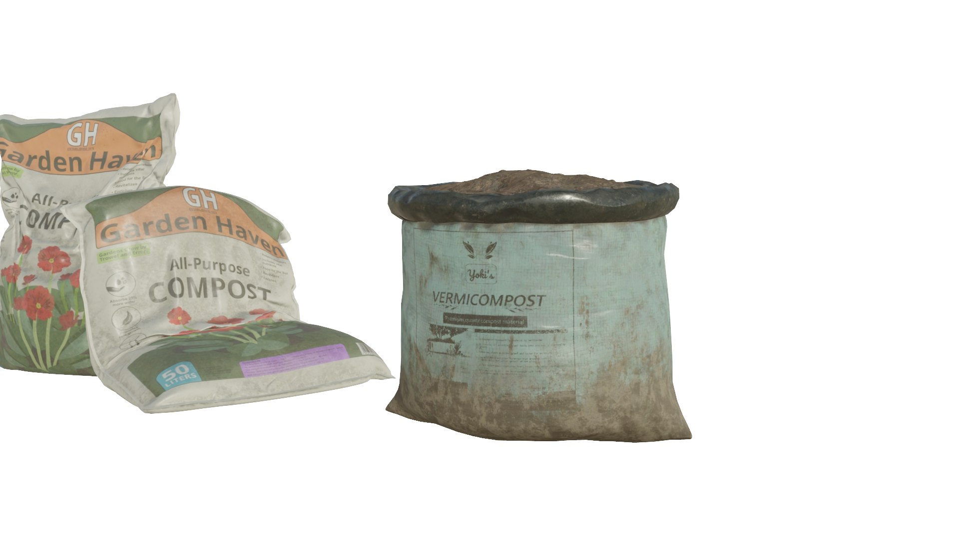 Farm Items Farm Objects Fertilizer Shovel And Pickaxe Model ...