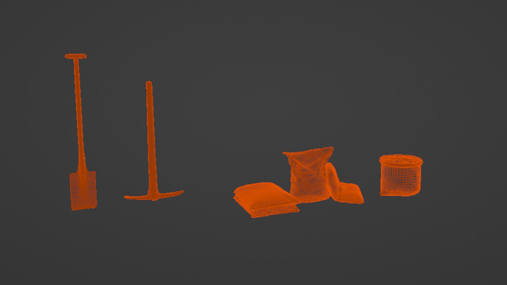 Farm Items Farm Objects Fertilizer Shovel And Pickaxe Model ...