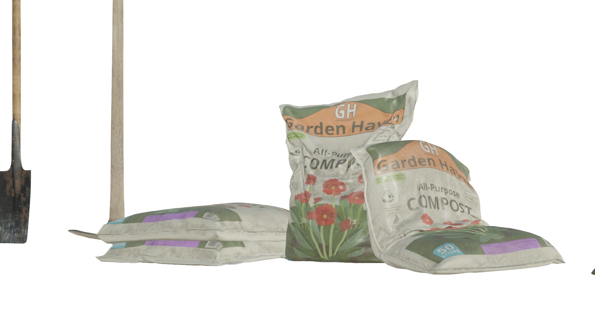 Farm Items Farm Objects Fertilizer Shovel And Pickaxe Model ...