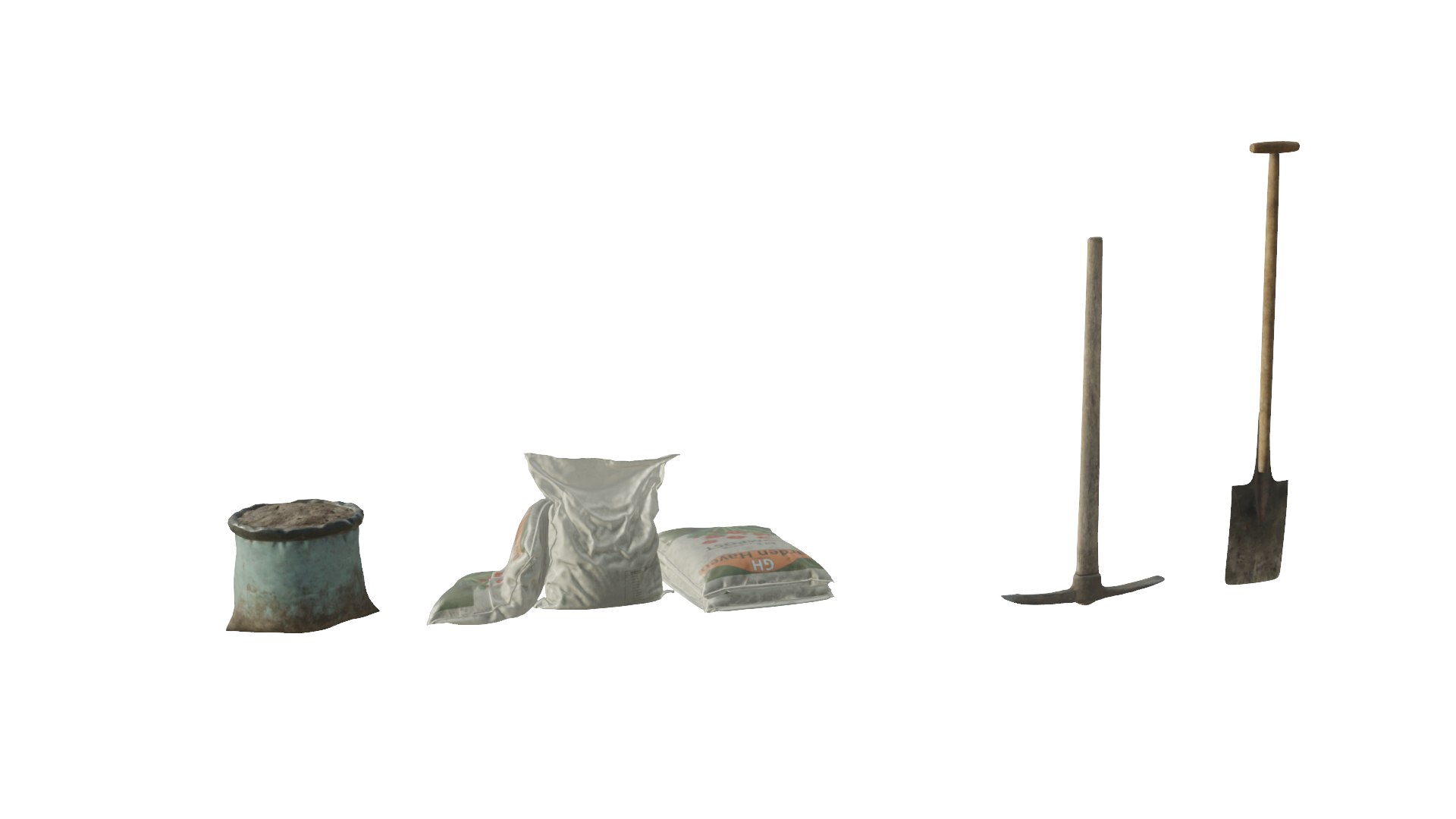 Farm Items Farm Objects Fertilizer Shovel And Pickaxe Model ...