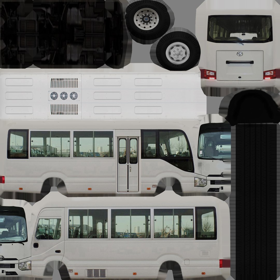 3D 2016 Toyota Coaster Deluxe Model - TurboSquid 1374088