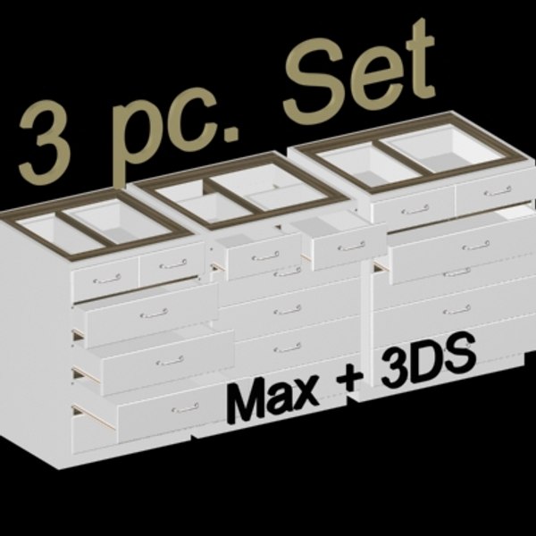3ds max kitchen base cabinet drawers