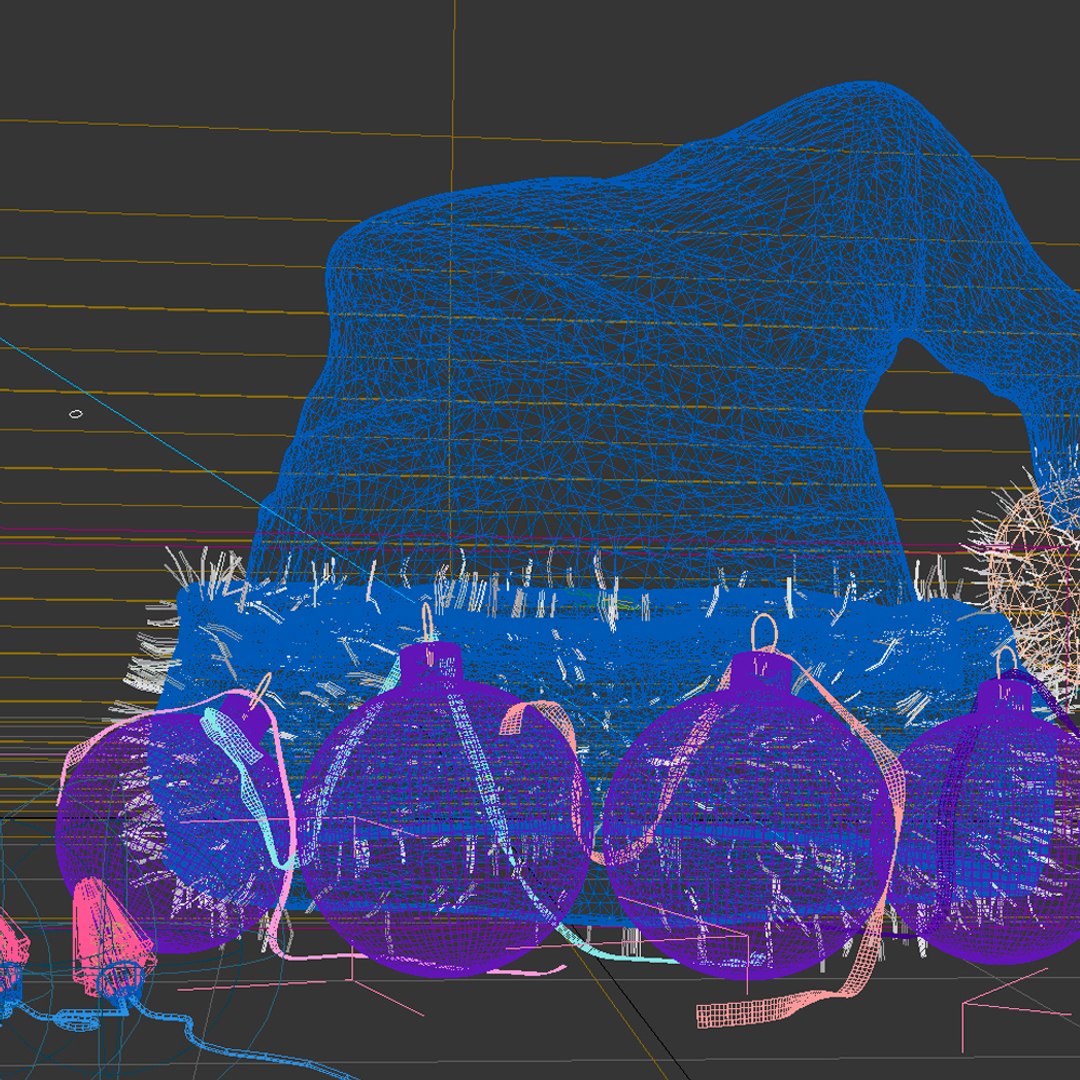 3d Model Santa Hat Christmas Scene