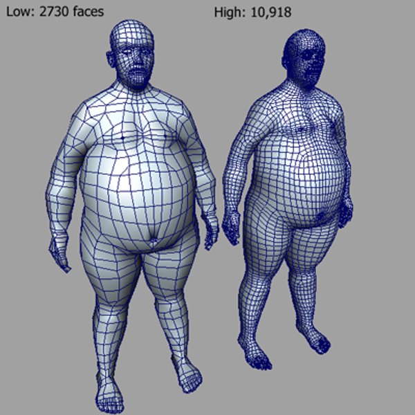 3d model realistic overweight
