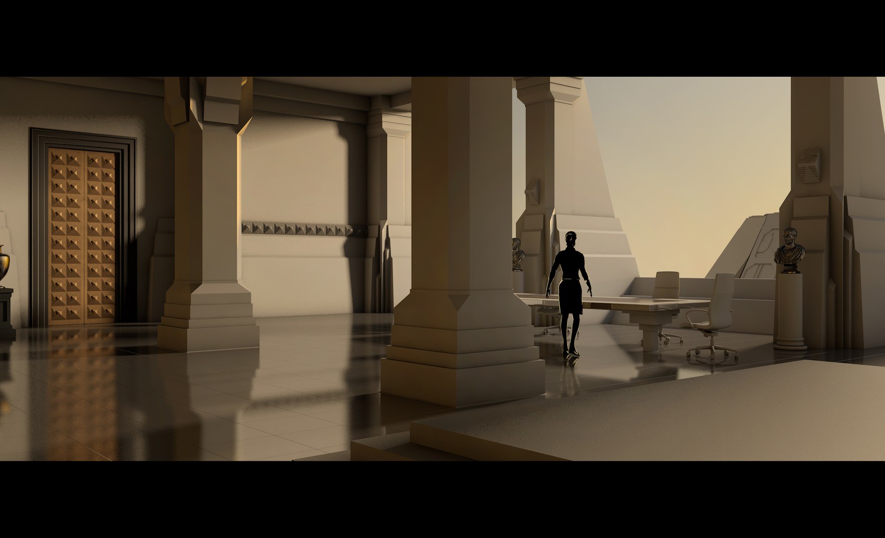 3D Blade Runner 1982 - Tyrell Building Office Interior Model ...