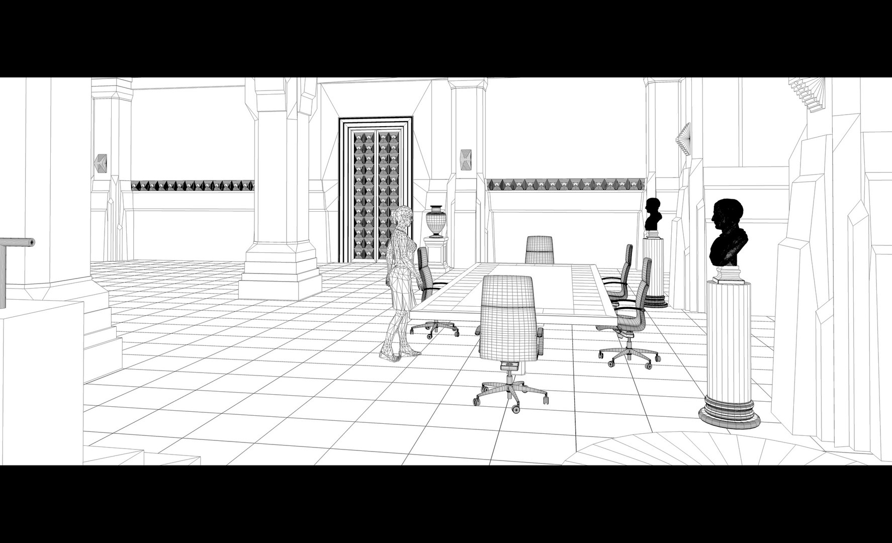 3D Blade Runner 1982 - Tyrell Building Office Interior Model ...