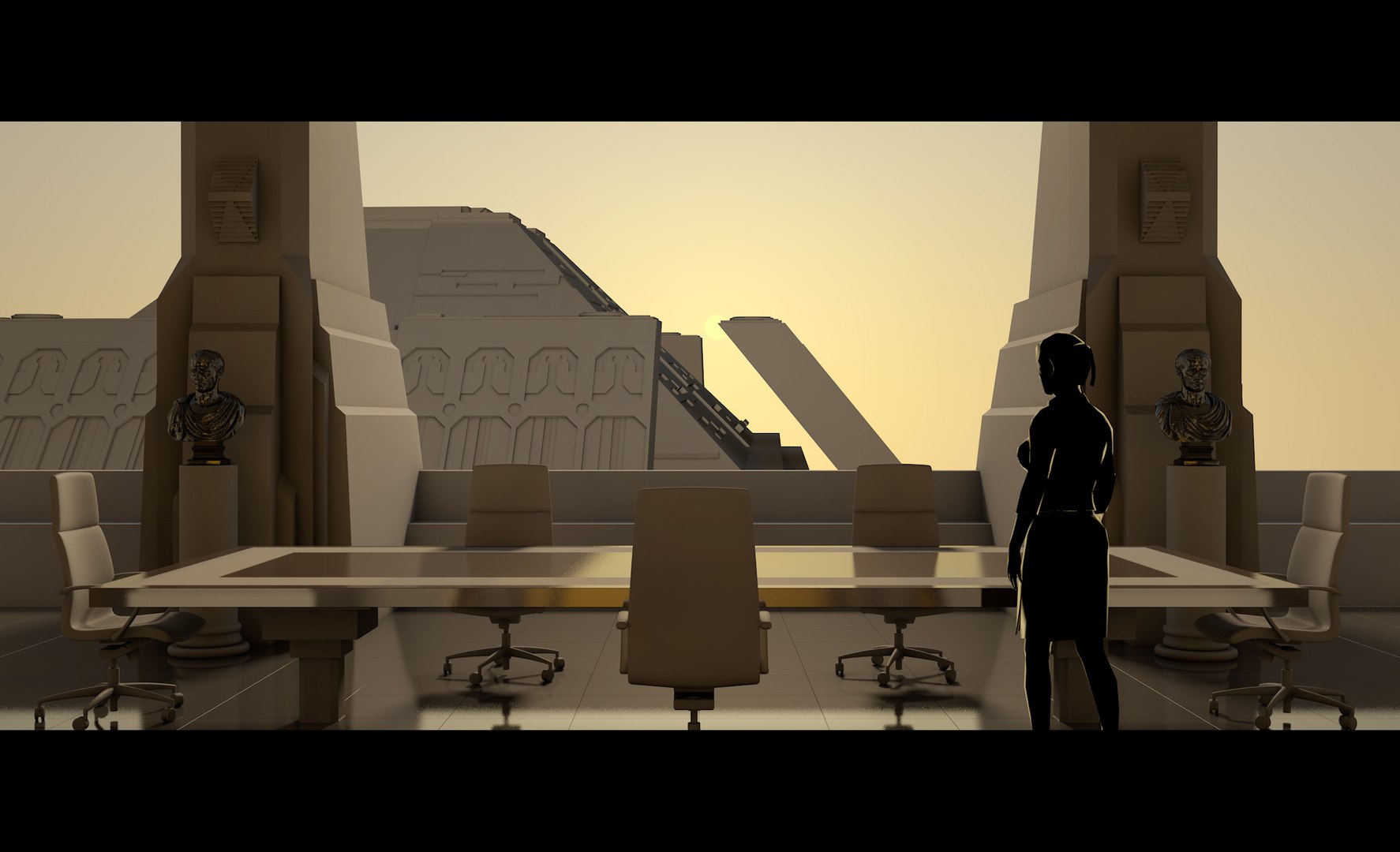 3D Blade Runner 1982 - Tyrell Building Office Interior Model - TurboSquid 2156085