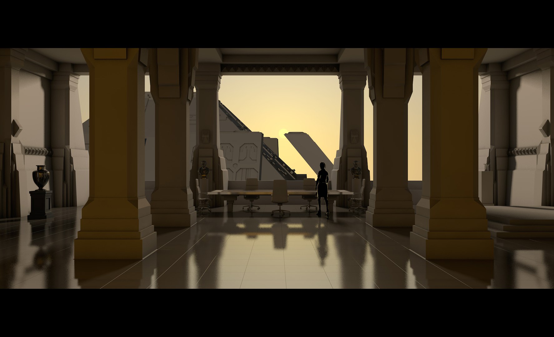 3D Blade Runner 1982 - Tyrell Building Office Interior Model ...