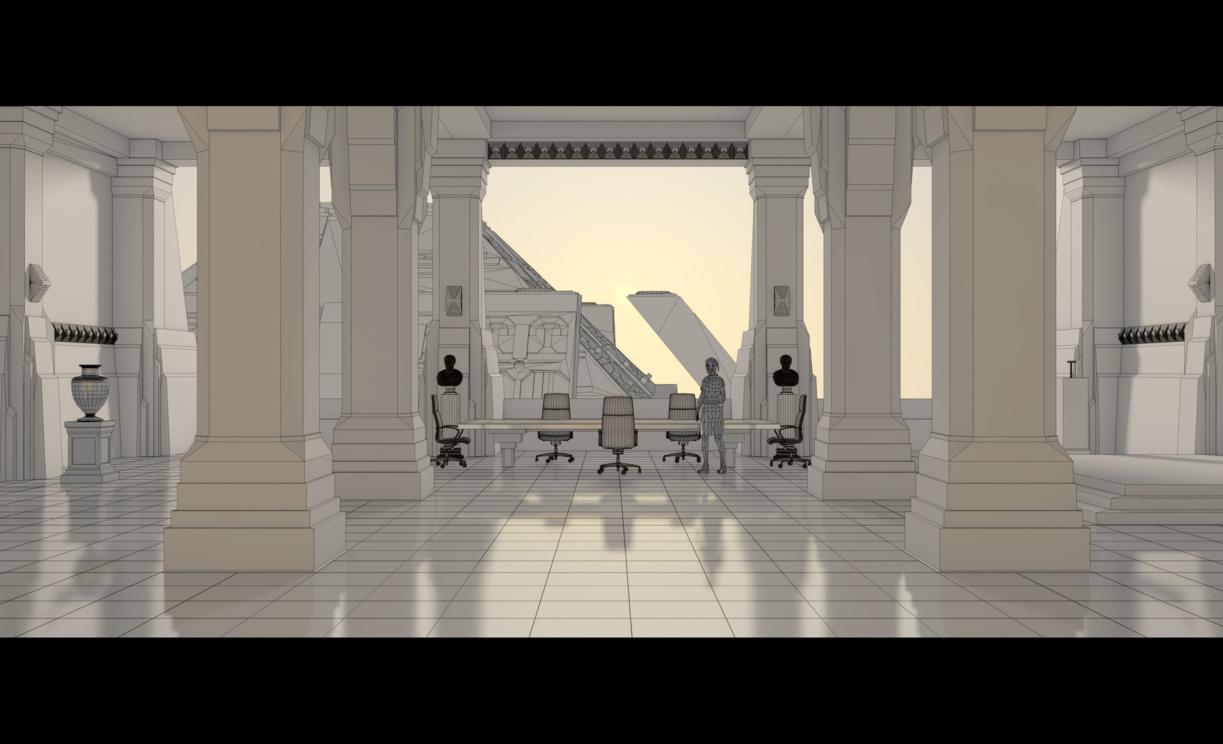 3D Blade Runner 1982 - Tyrell Building Office Interior Model ...