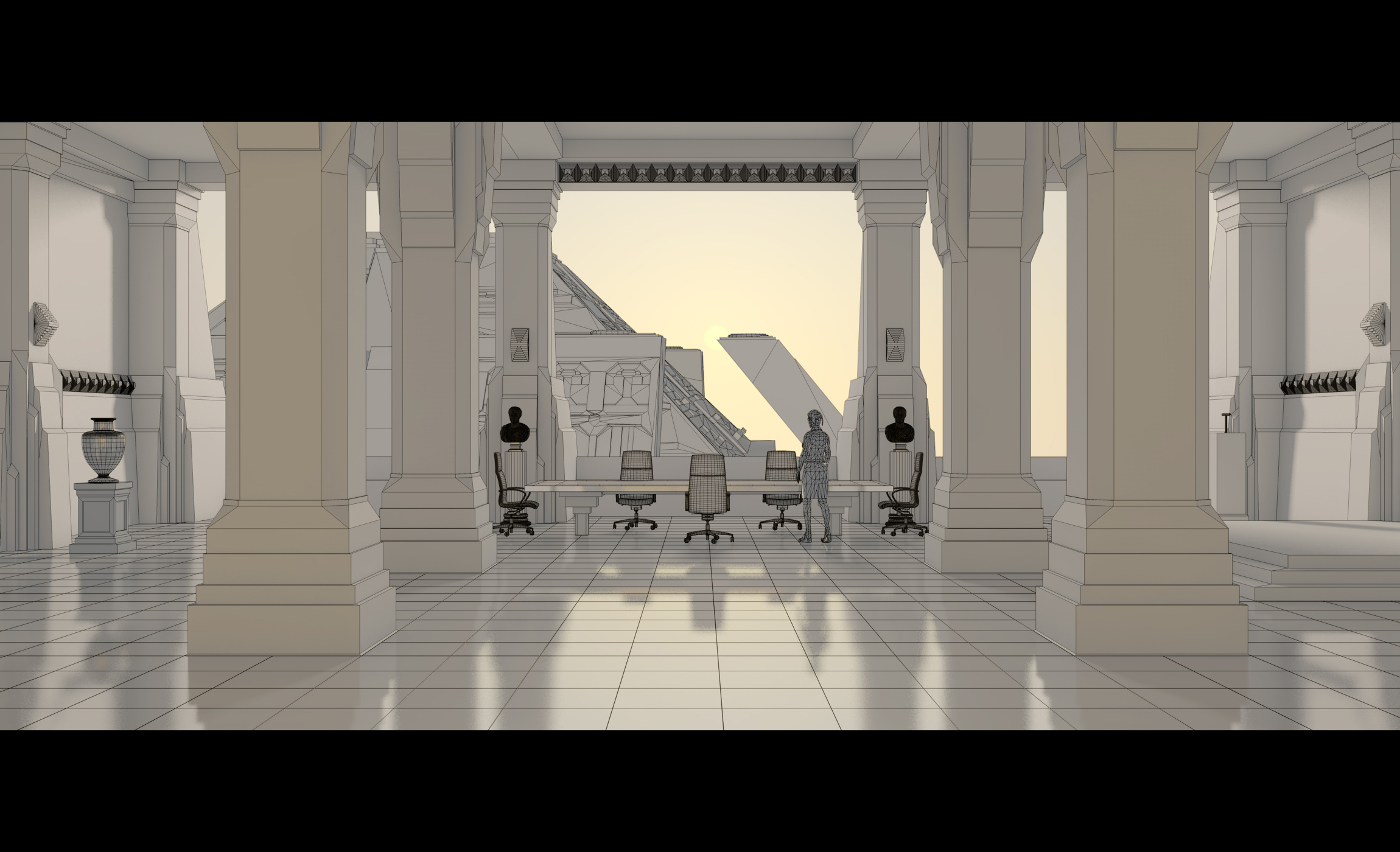 modelo 3d Blade Runner 1982 - Interior de oficinas del edificio Tyrell ...