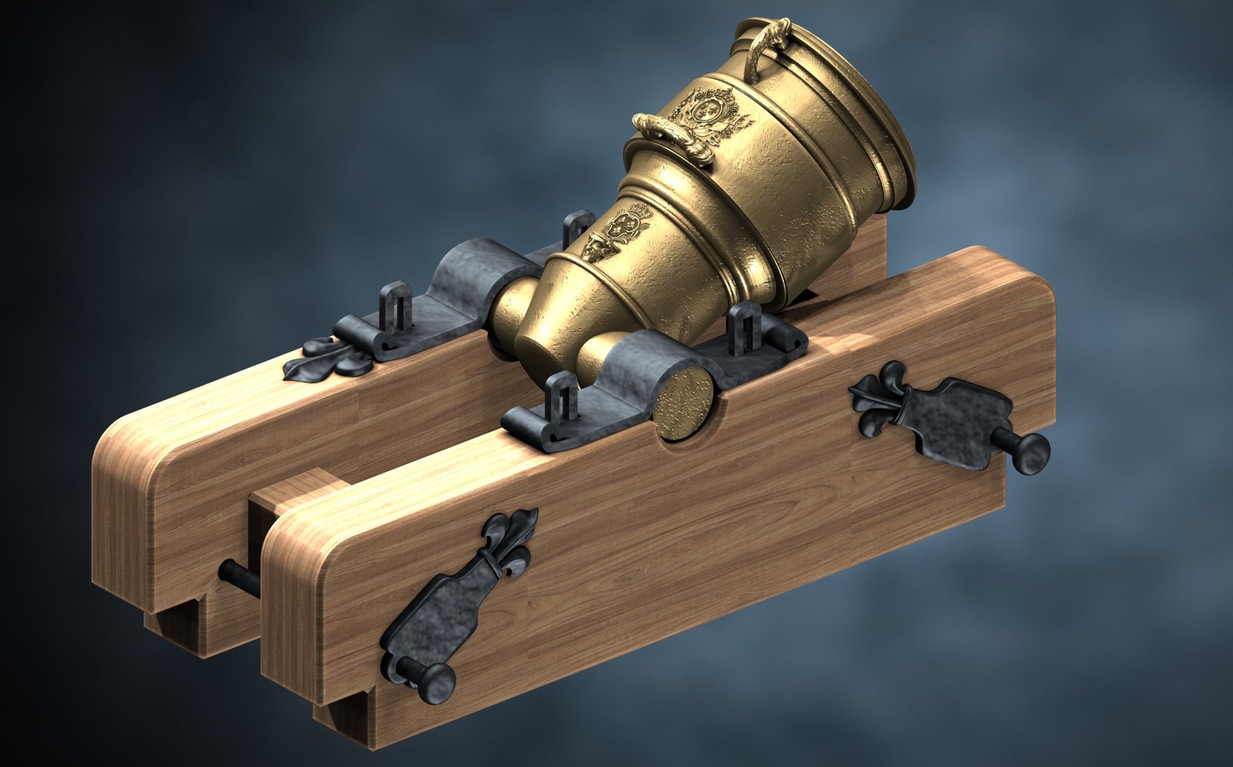 3D 8 Inch French Mortar XVIII - TurboSquid 2085310