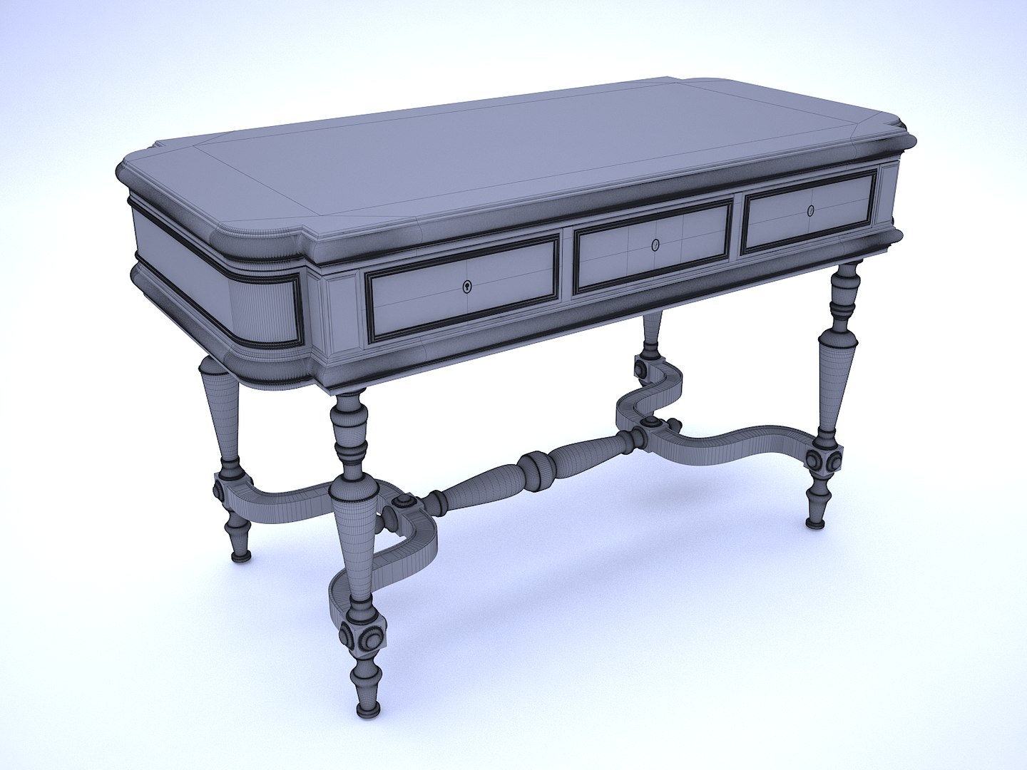 3d Antique Desk Model