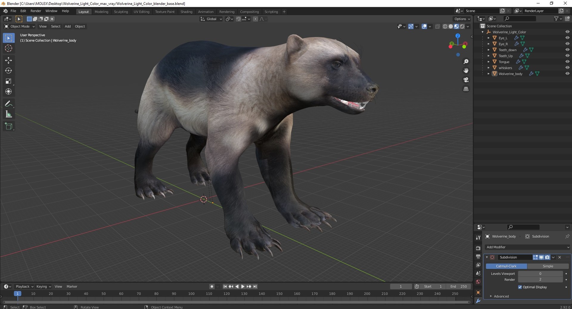 3D Wolverine Light Color - TurboSquid 2137522