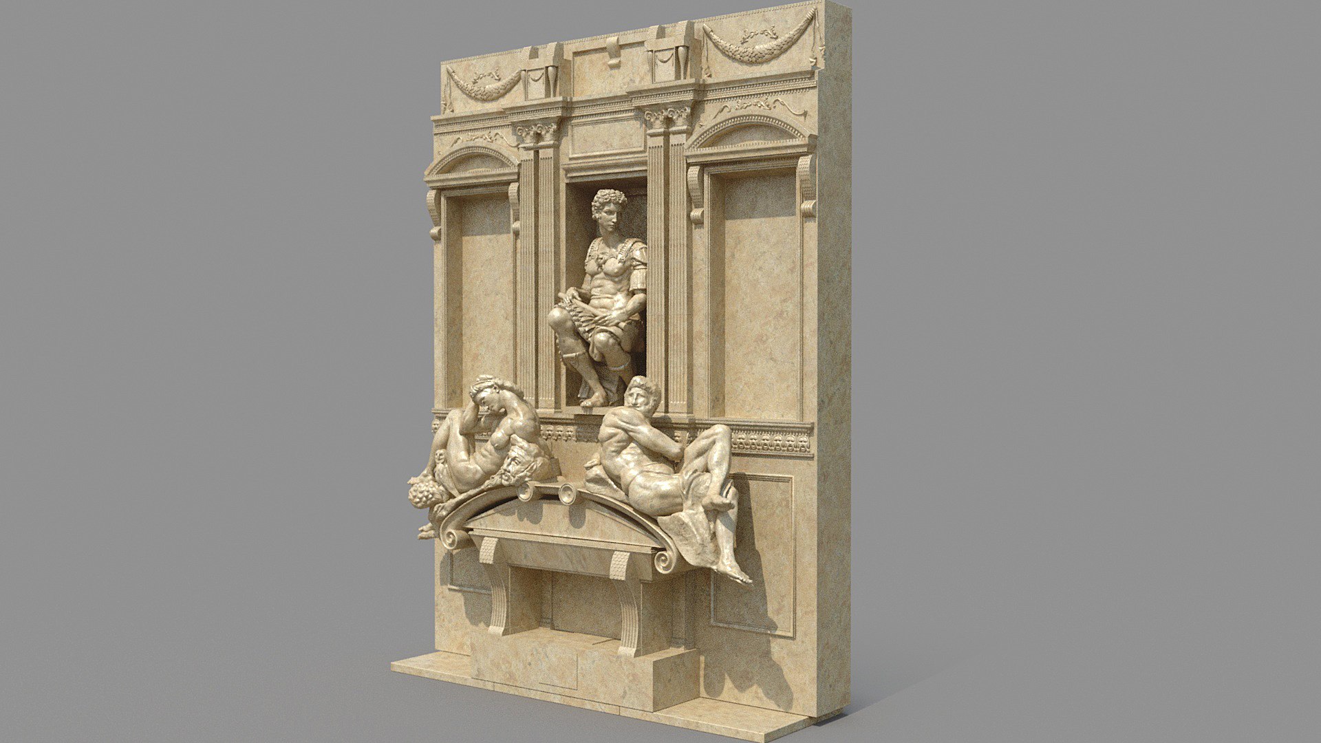 3d Model Of Tomb Giuliano Medici Statue