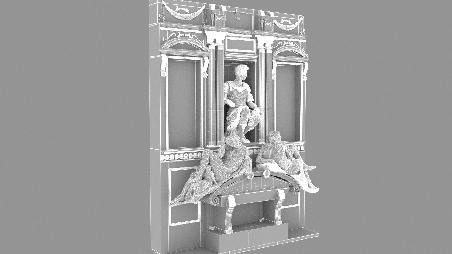 3d Model Of Tomb Giuliano Medici Statue