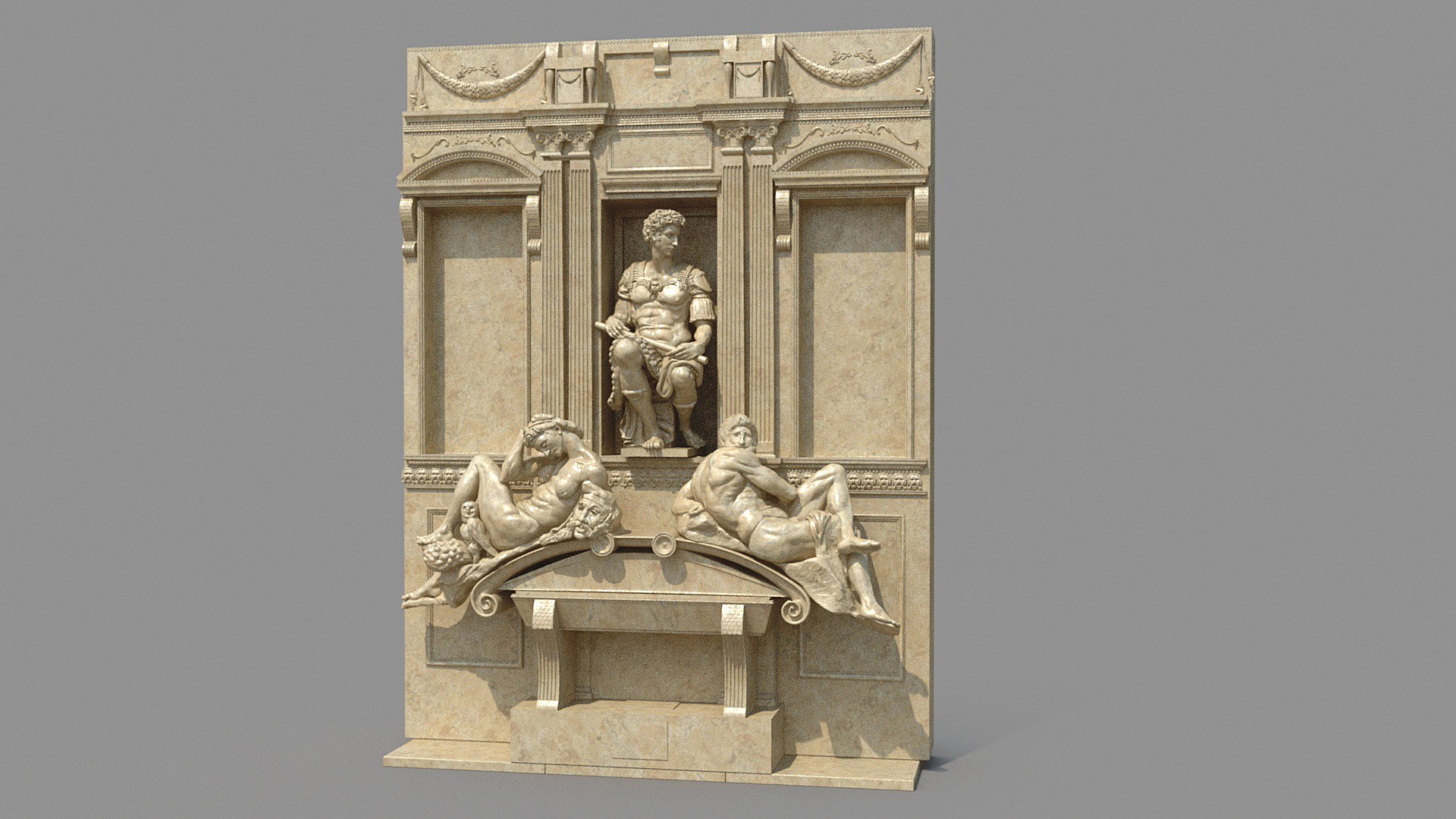 3d Model Of Tomb Giuliano Medici Statue