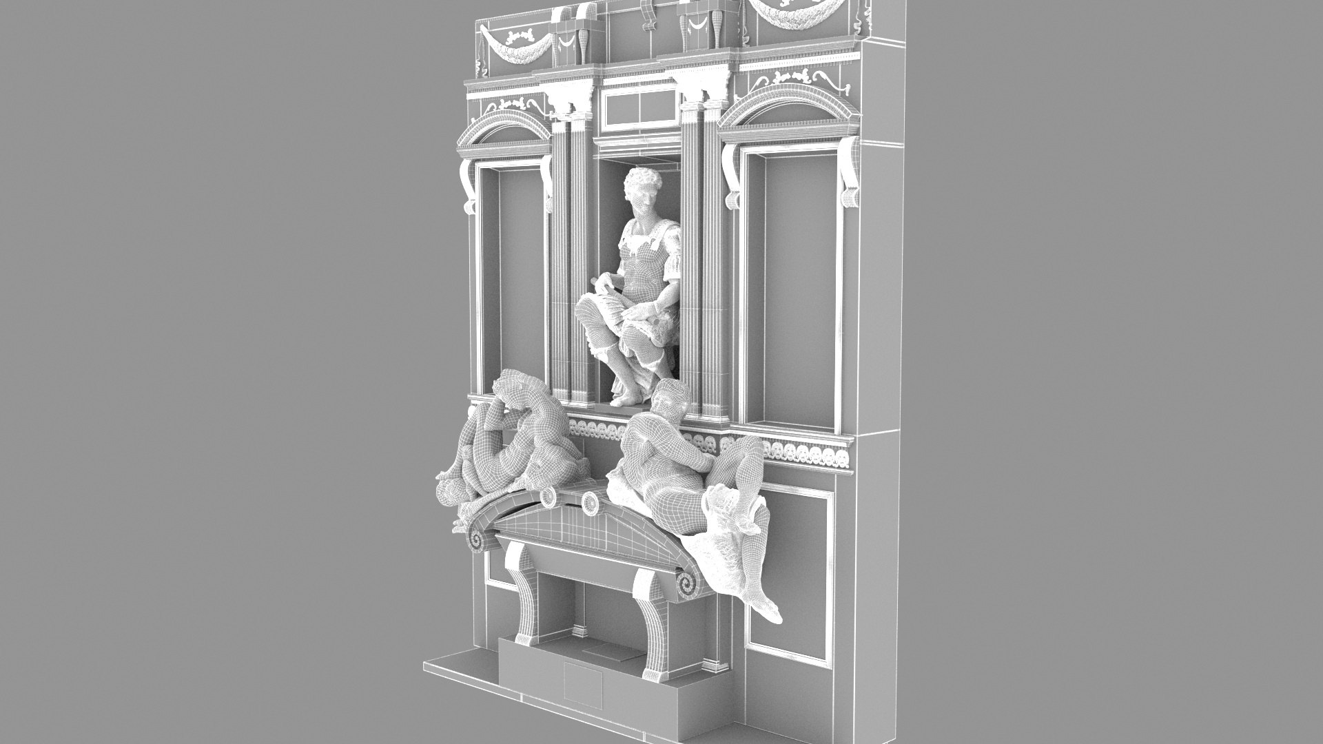 3d Model Of Tomb Giuliano Medici Statue