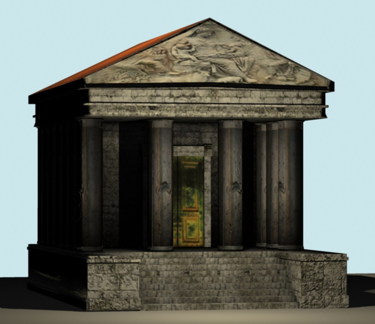 small roman temple 3d model