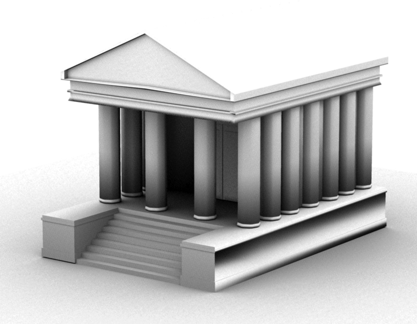 small roman temple 3d model