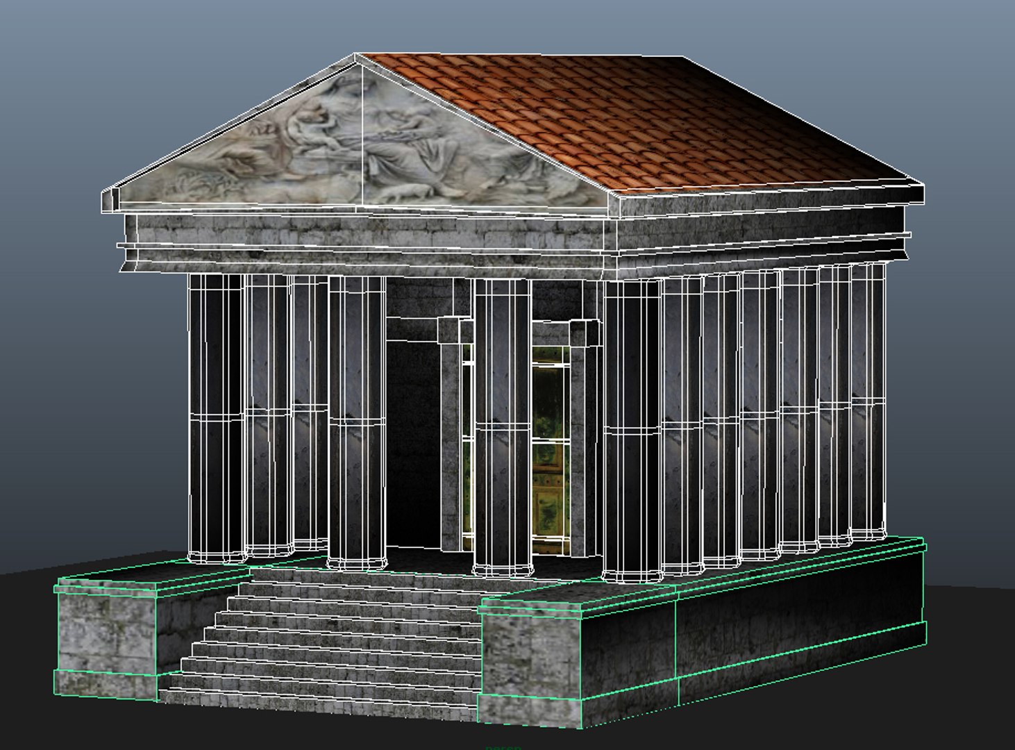 small roman temple 3d model