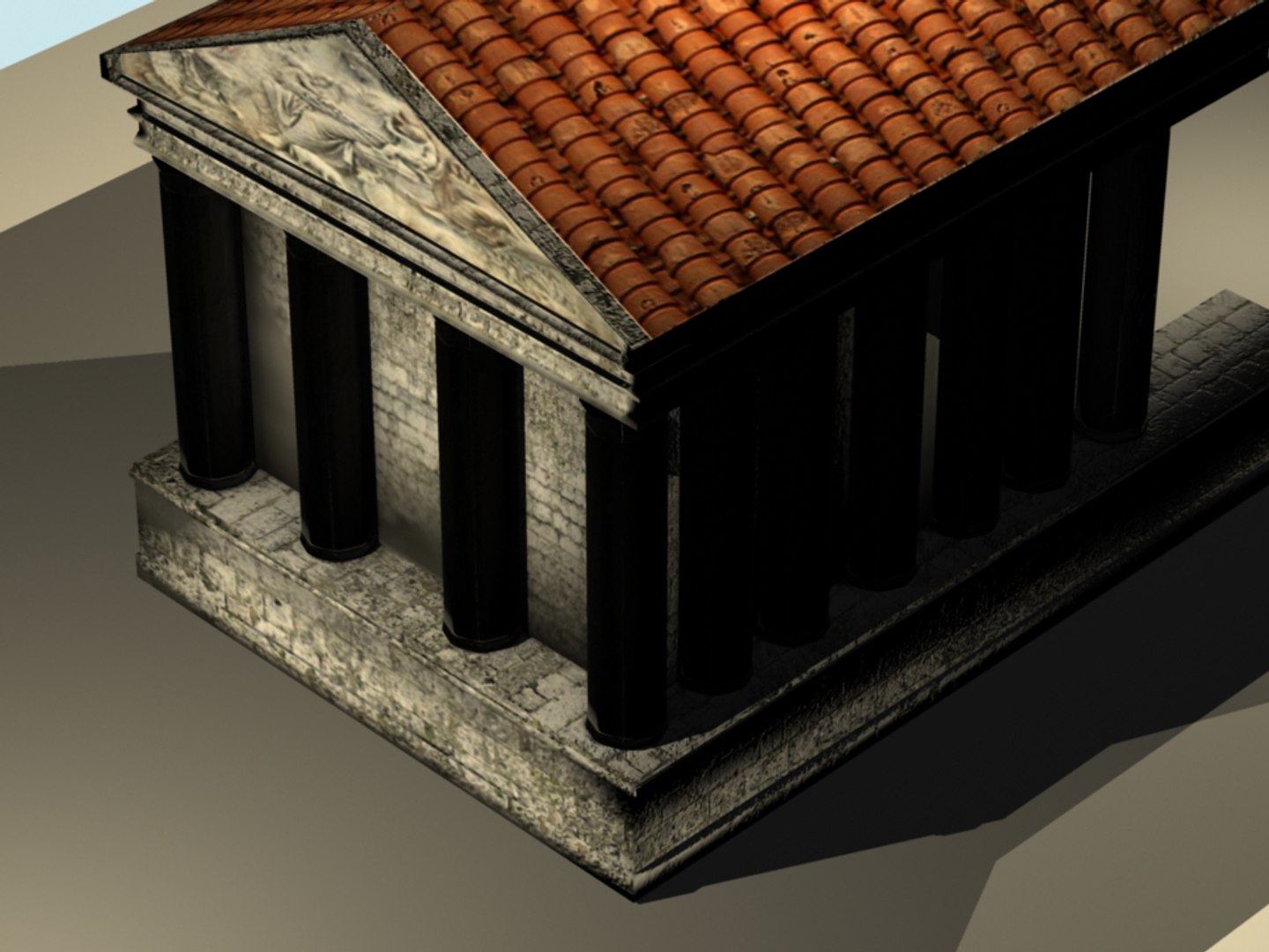 small roman temple 3d model