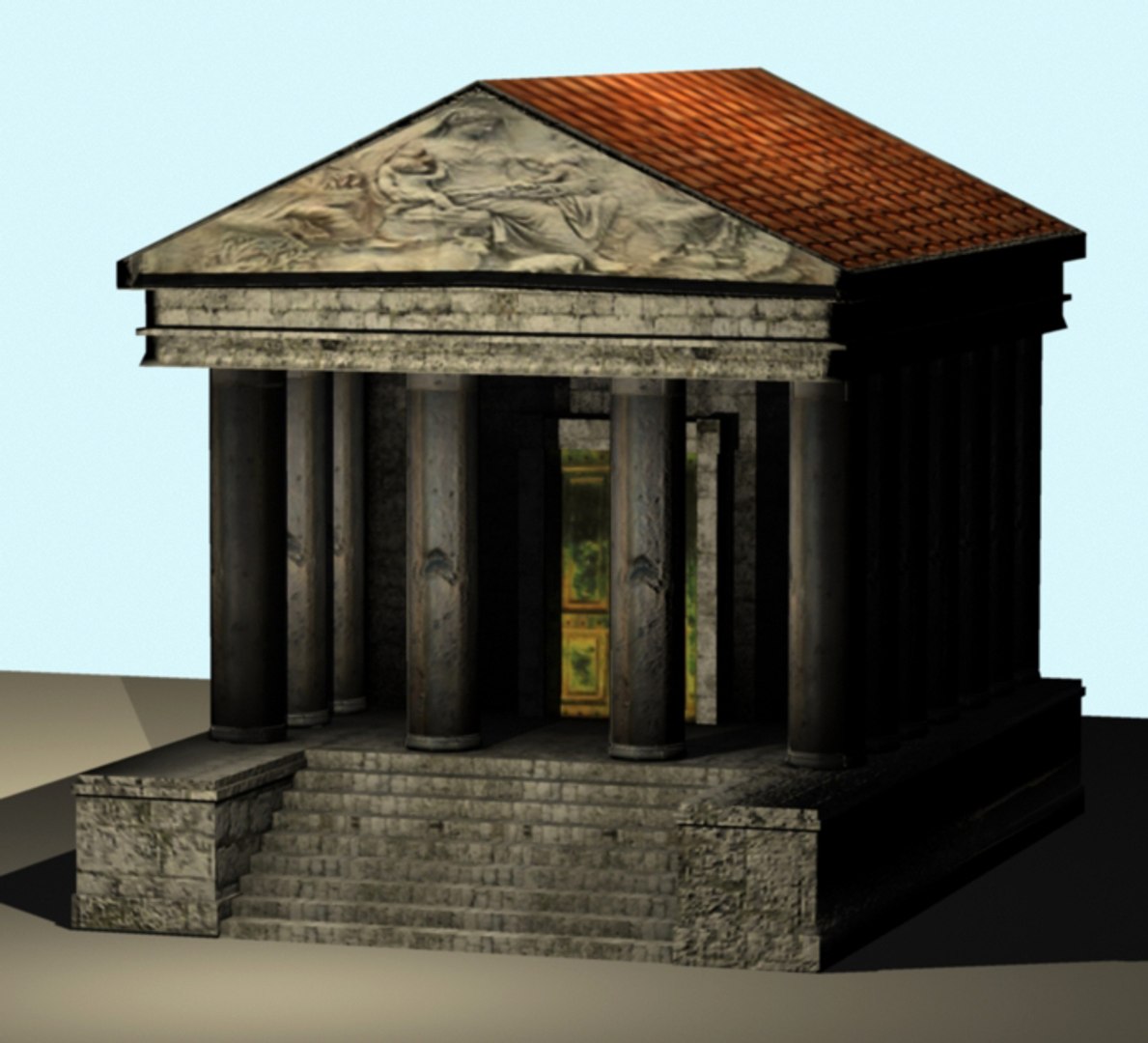 small roman temple 3d model