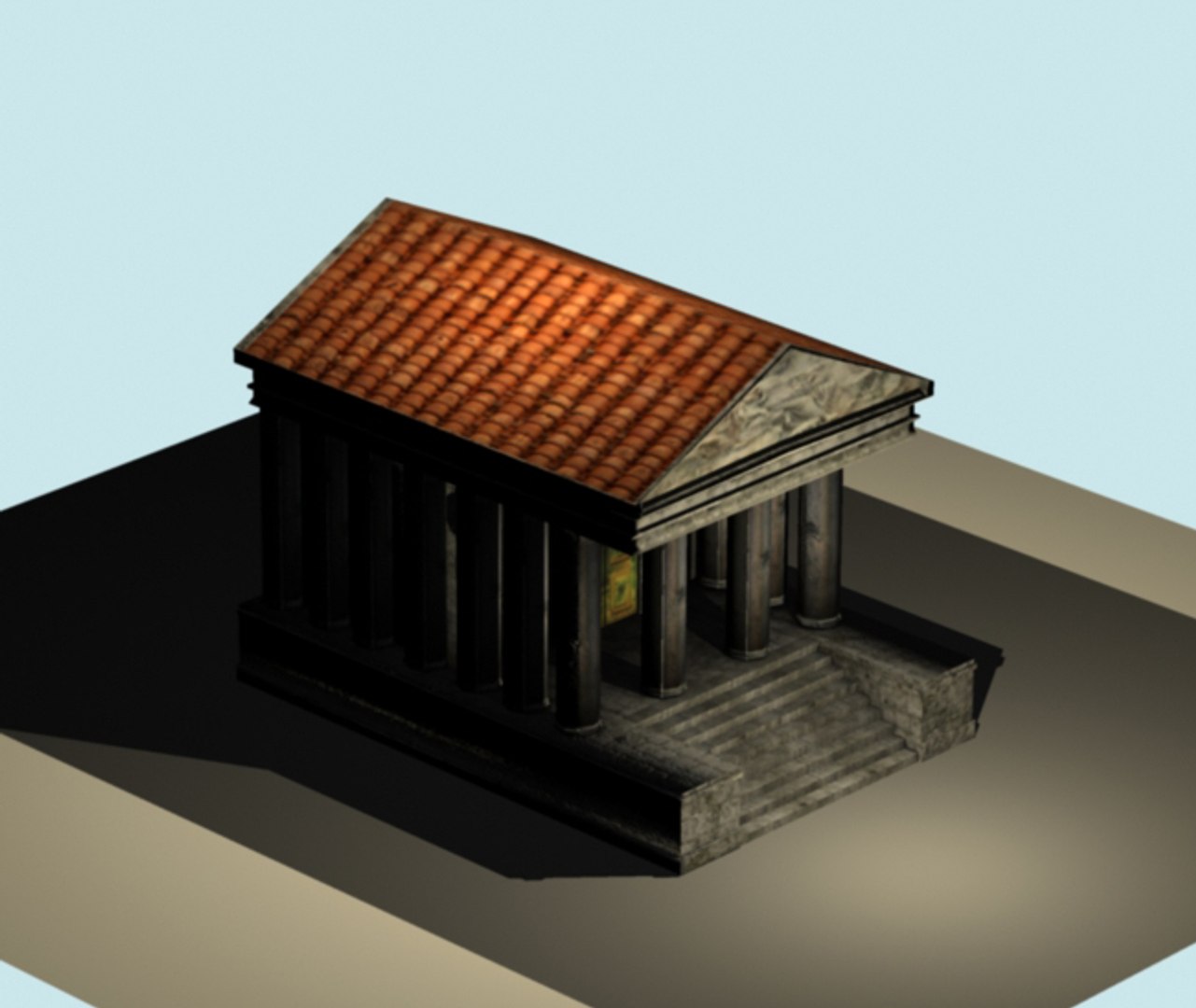 small roman temple 3d model