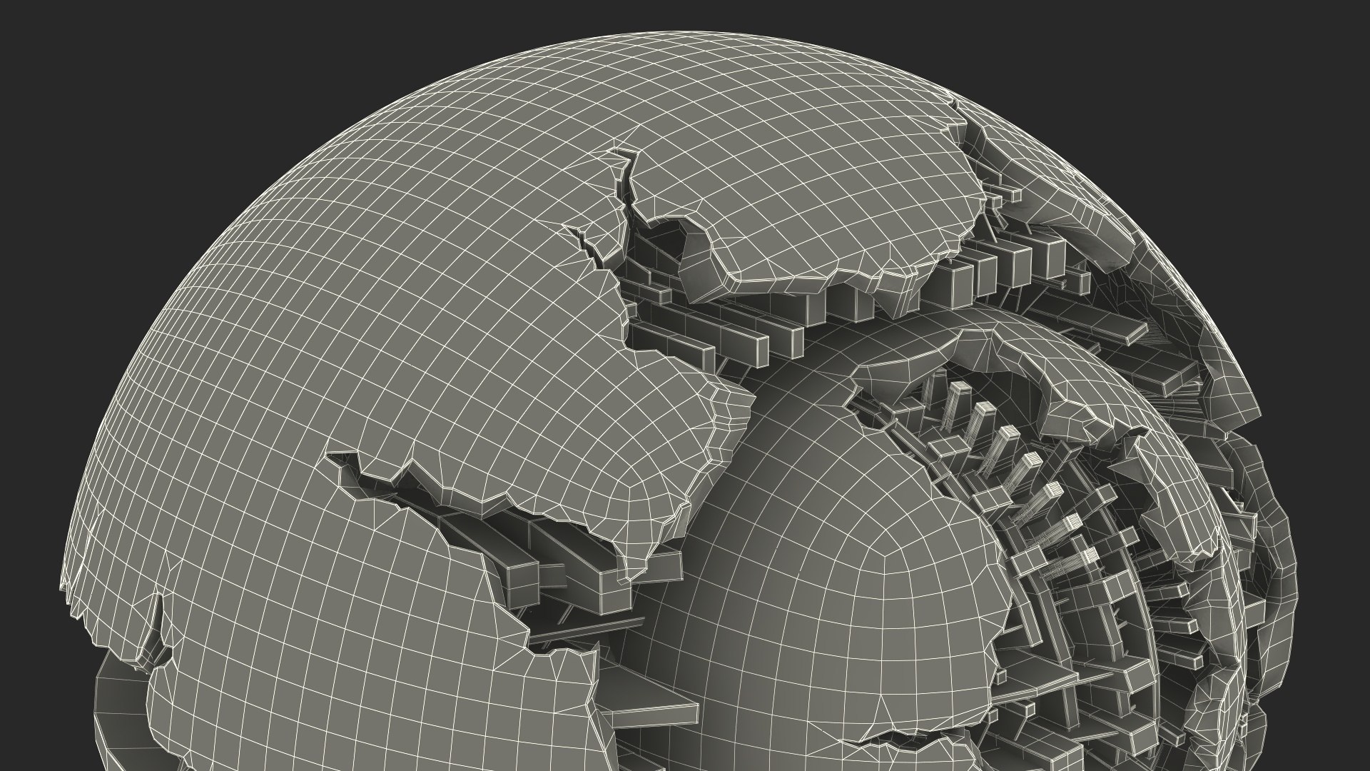 3D Golden Fractured Sphere On Floating Energy Ring - TurboSquid 2371750