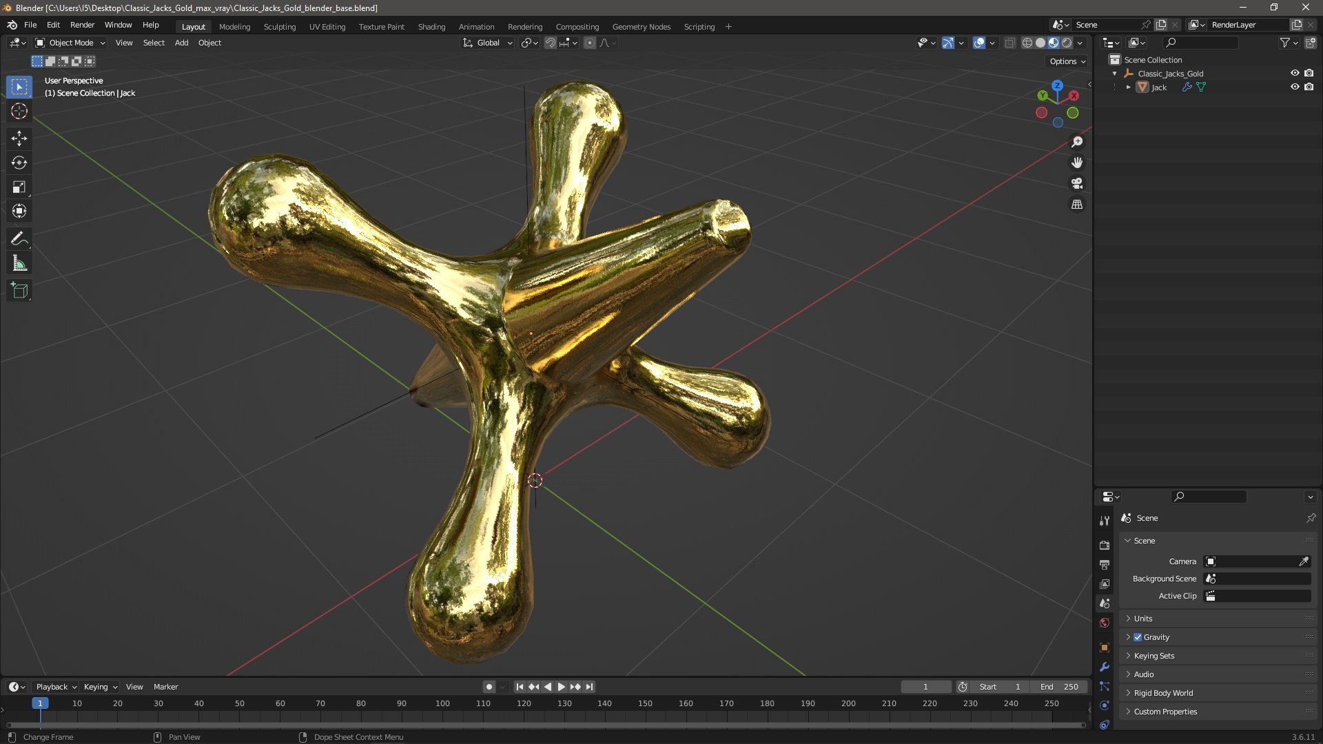 Classic Jacks Gold 3D Model - TurboSquid 2286889