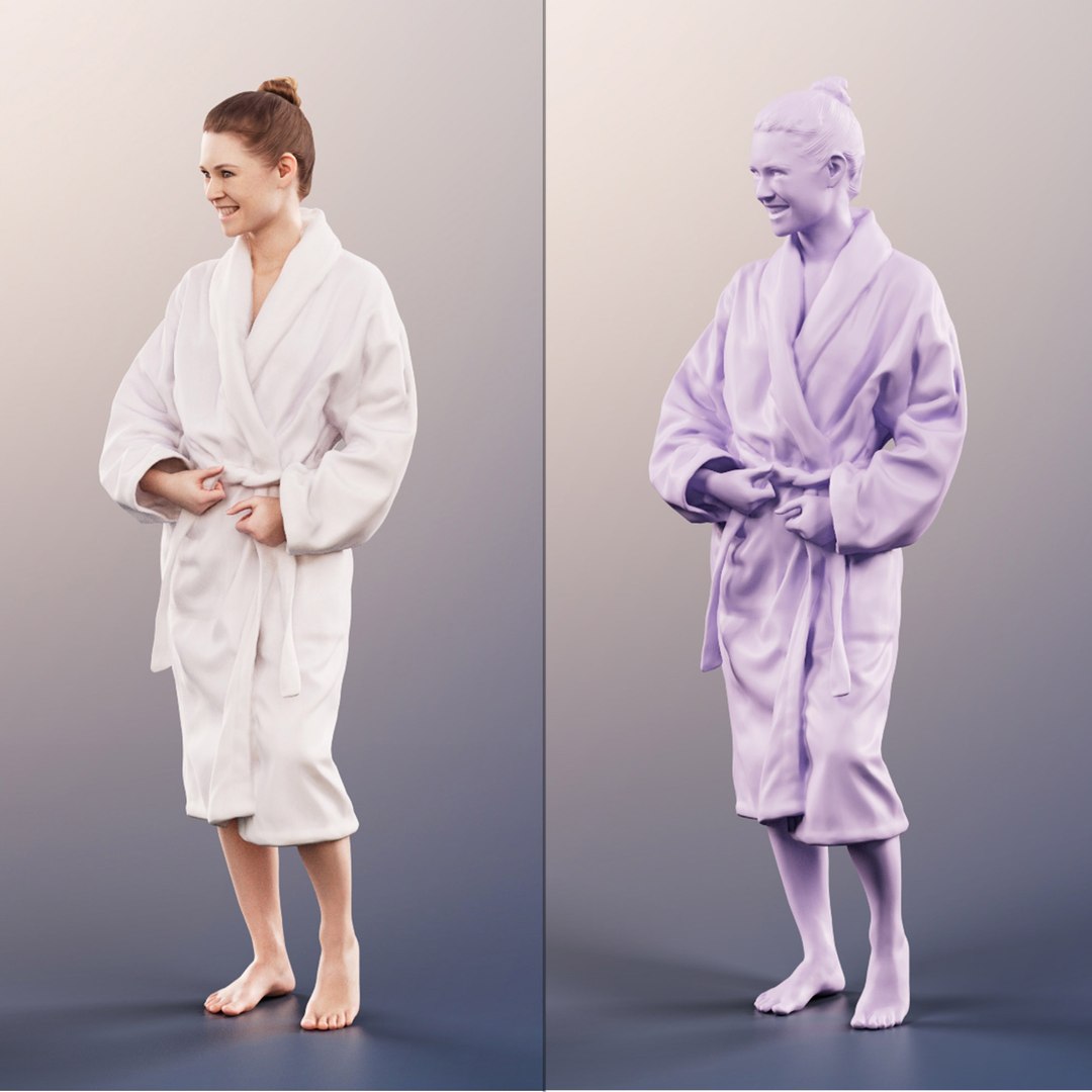 Woman bathrobe bath 3D model - TurboSquid 1703458
