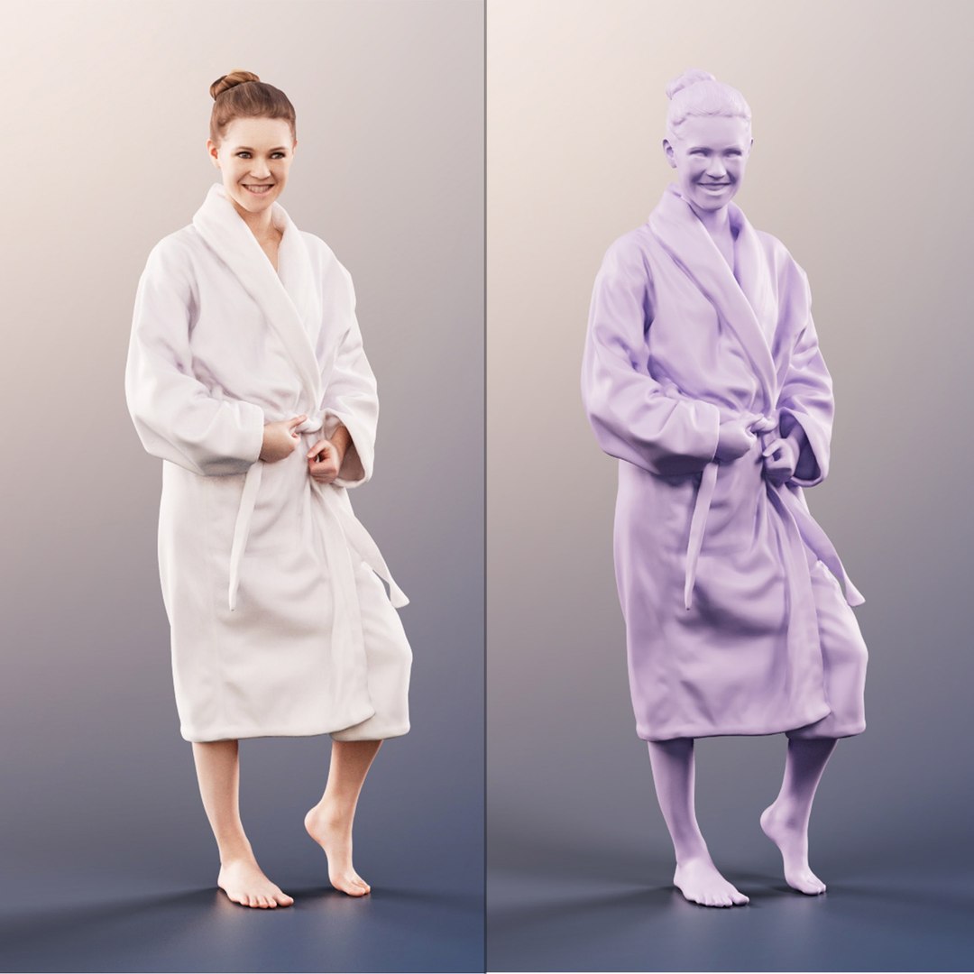 Woman bathrobe bath 3D model - TurboSquid 1703458