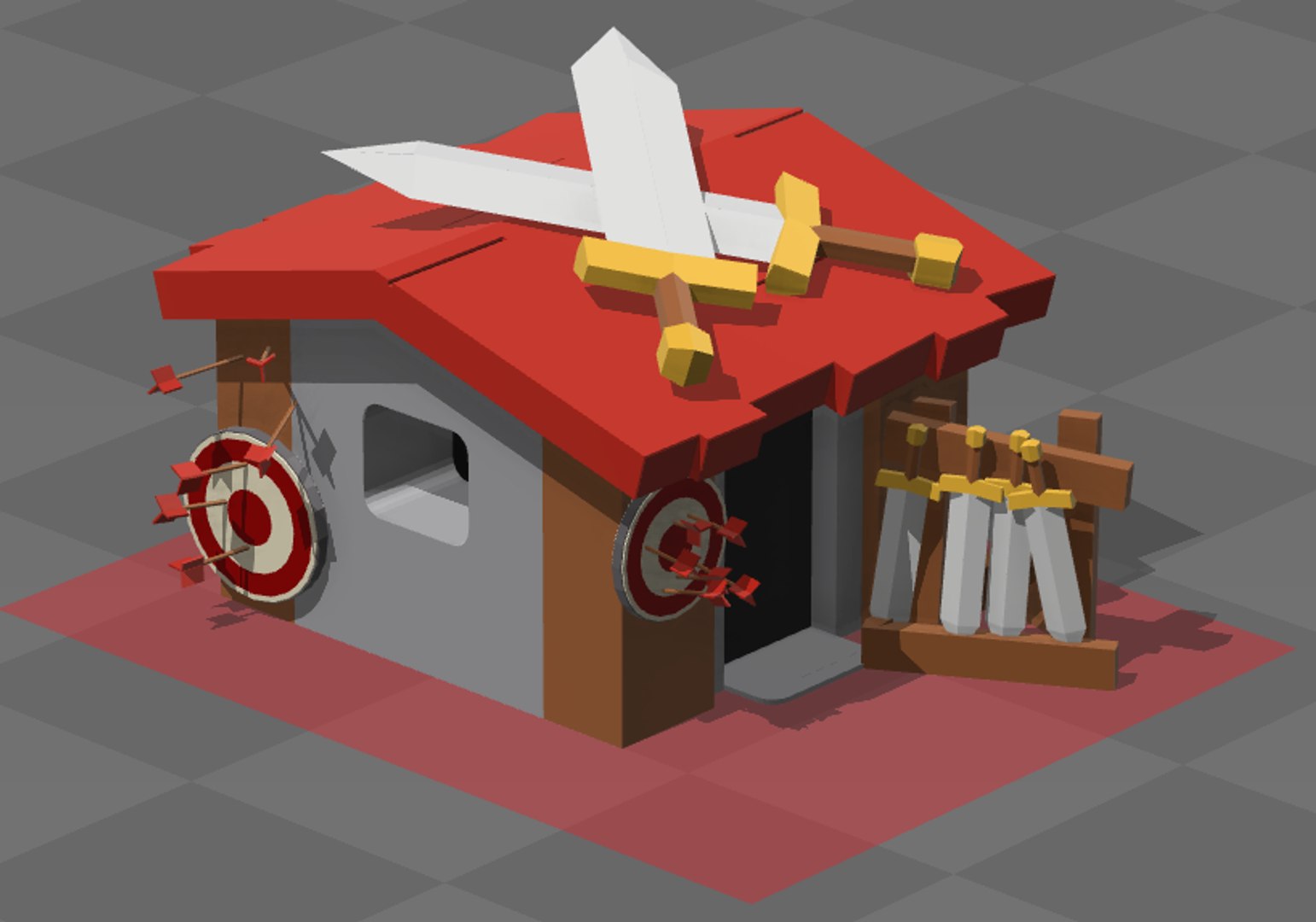 3d Model Of Clash Clans Barracks Level