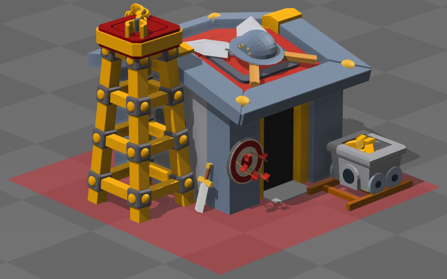 3d Model Of Clash Clans Barracks Level