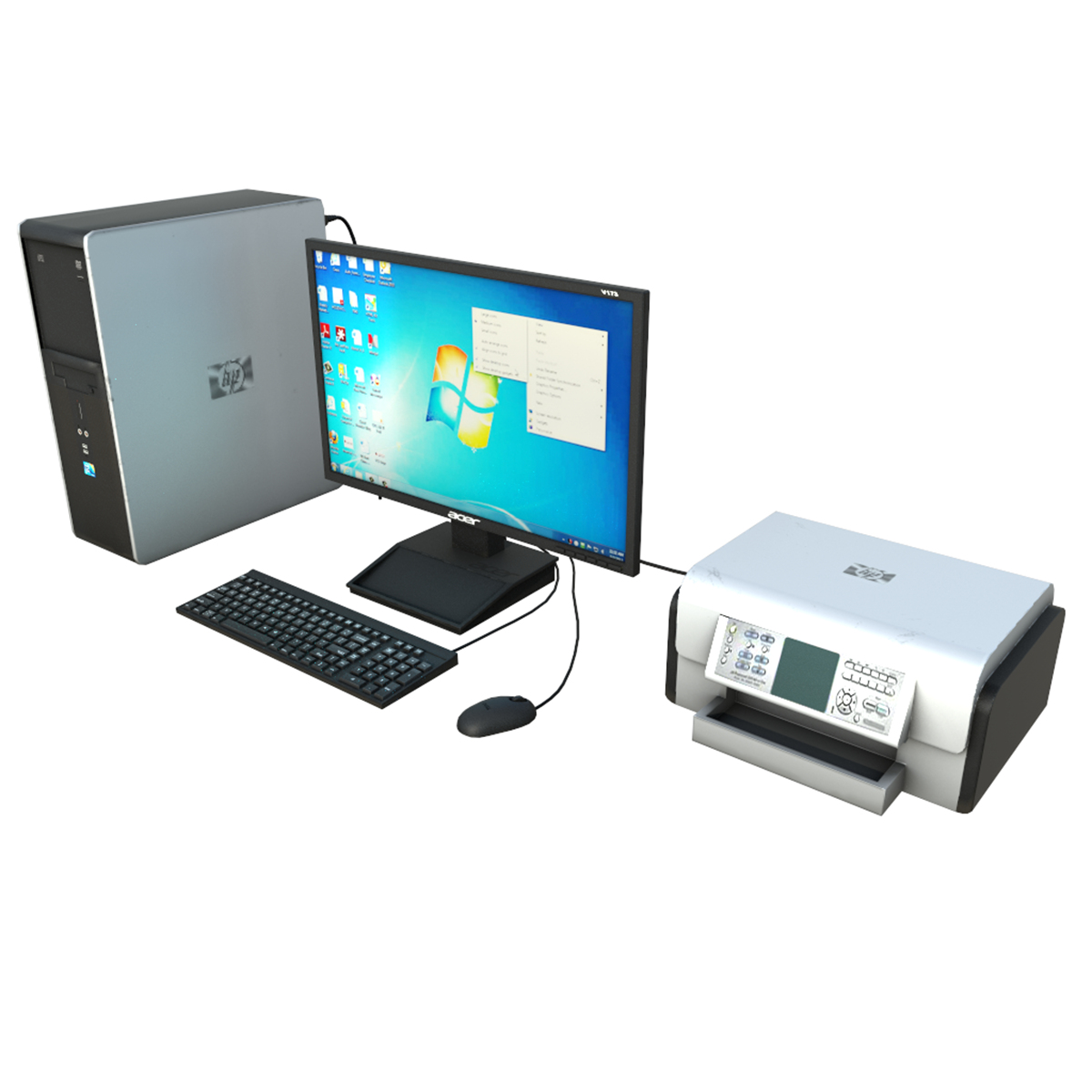Desktop computer 3D - TurboSquid 1350289