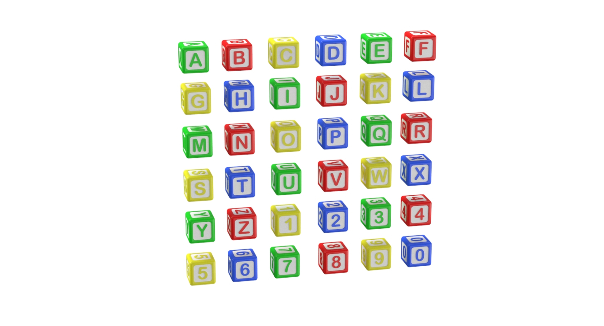 Alphabet Blocks Letters Numbers 3D - TurboSquid 1292483