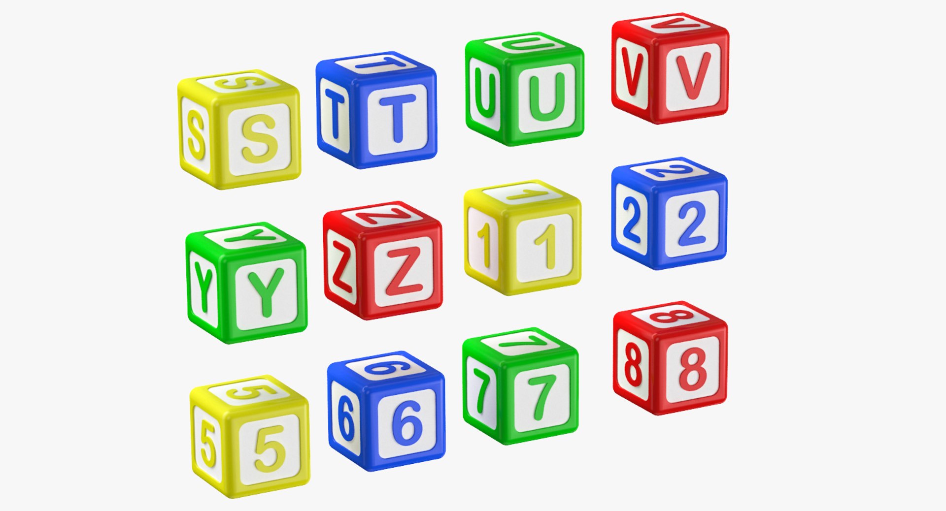 Alphabet Blocks Letters Numbers 3D - TurboSquid 1292483