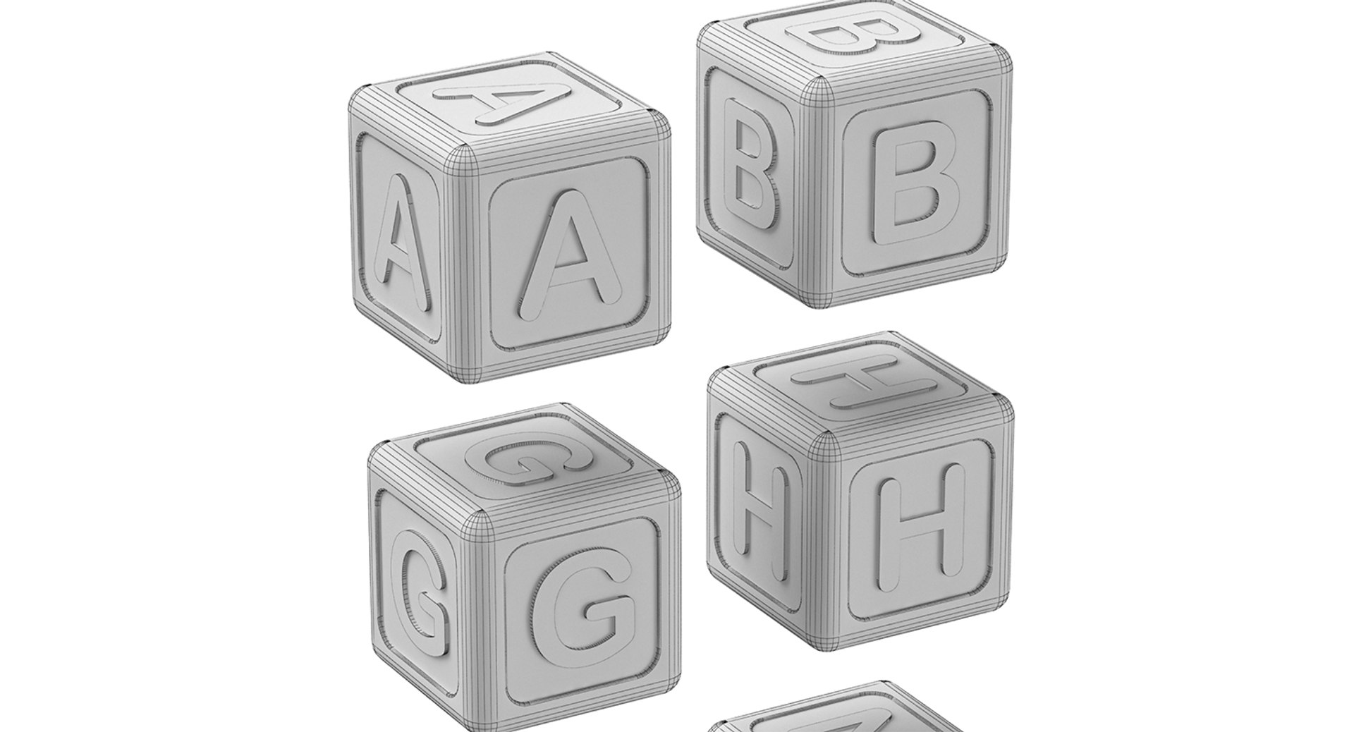 Alphabet Blocks Letters Numbers 3D - TurboSquid 1292483