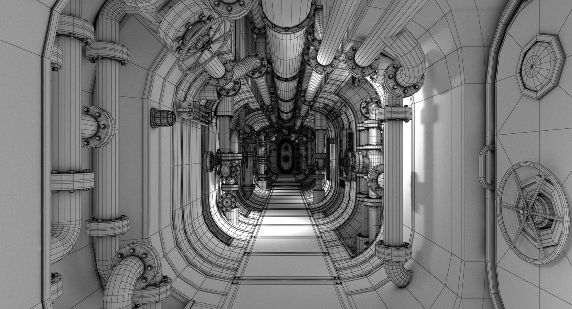 Submarine Corridor 3D Model - TurboSquid 1301005
