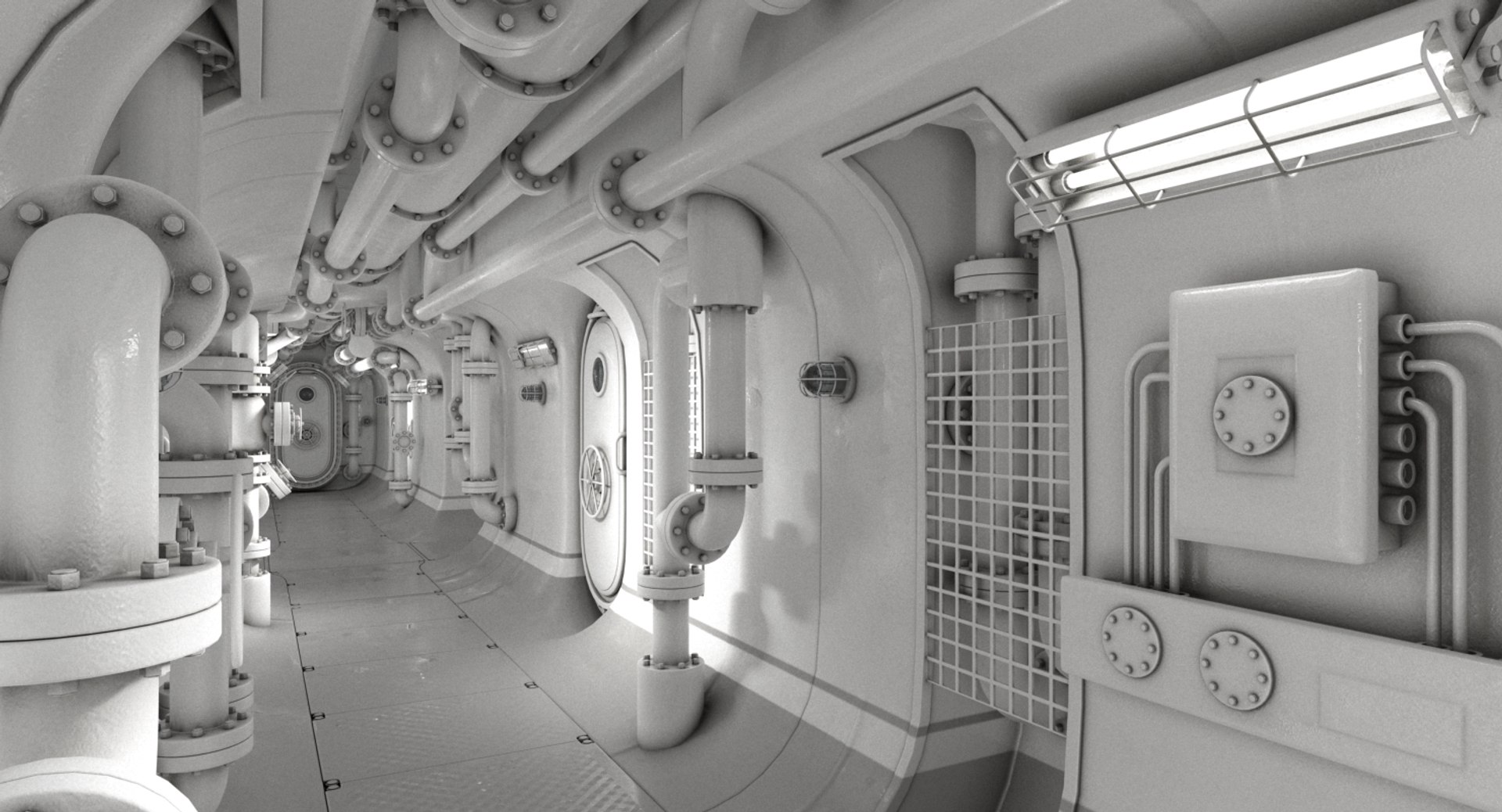 Submarine Corridor 3D Model - TurboSquid 1301005