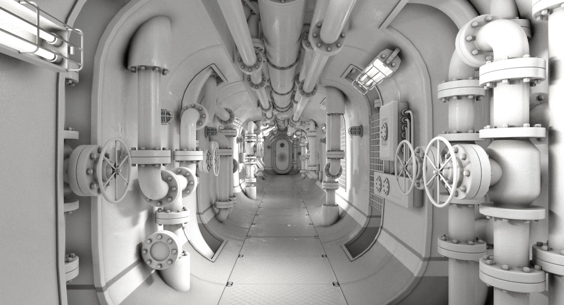 Submarine Corridor 3D Model - TurboSquid 1301005