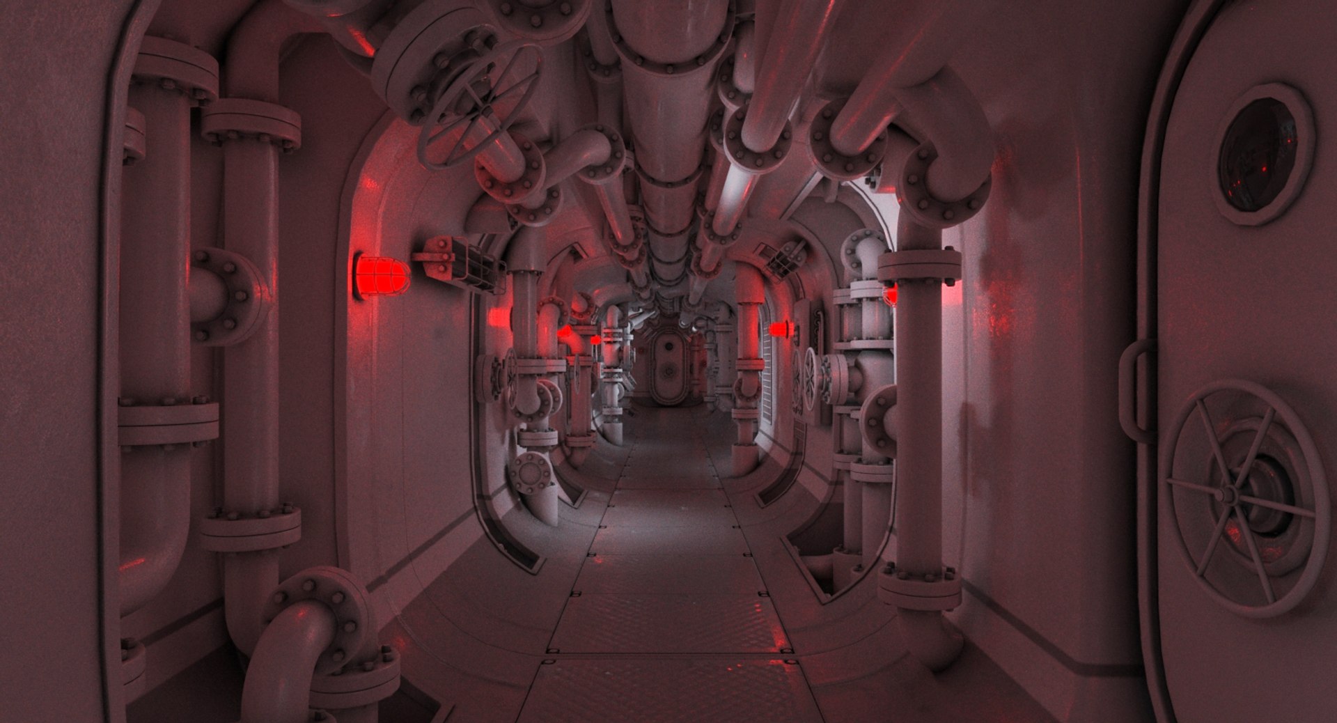 Submarine Corridor 3D Model - TurboSquid 1301005