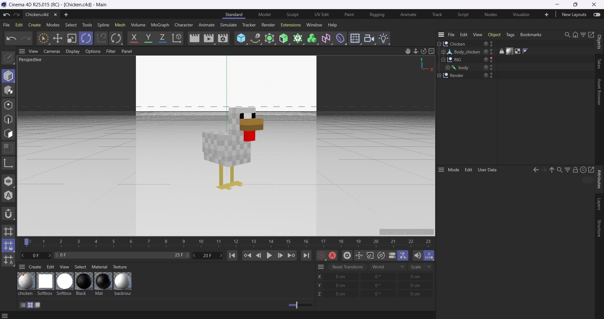 3D Chicken Minecraft - TurboSquid 2364636