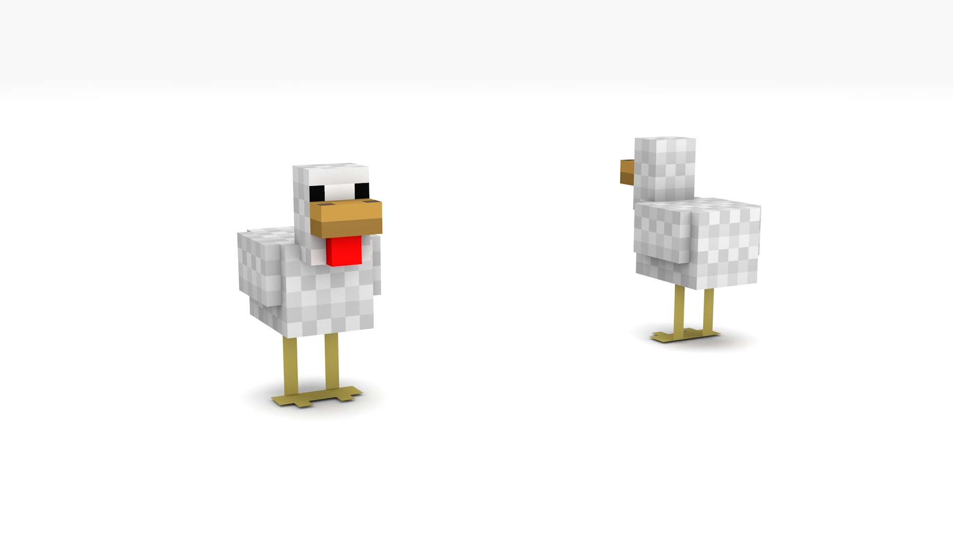 3D Chicken Minecraft - TurboSquid 2364636